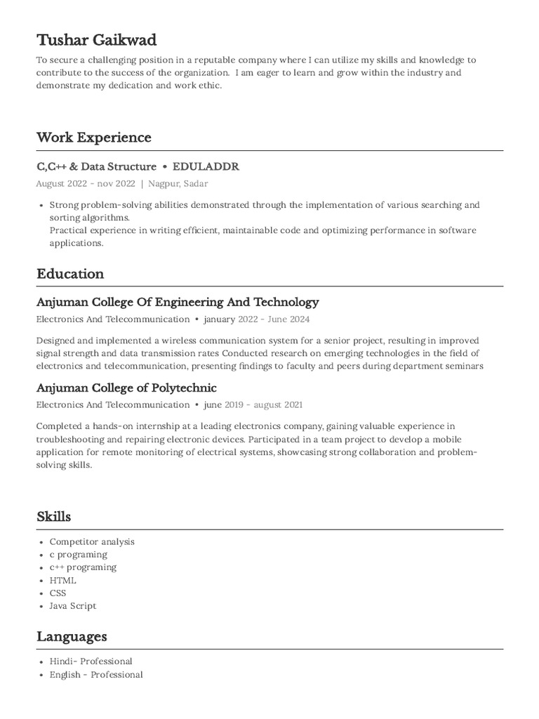 Tushar Gaikwad | PDF