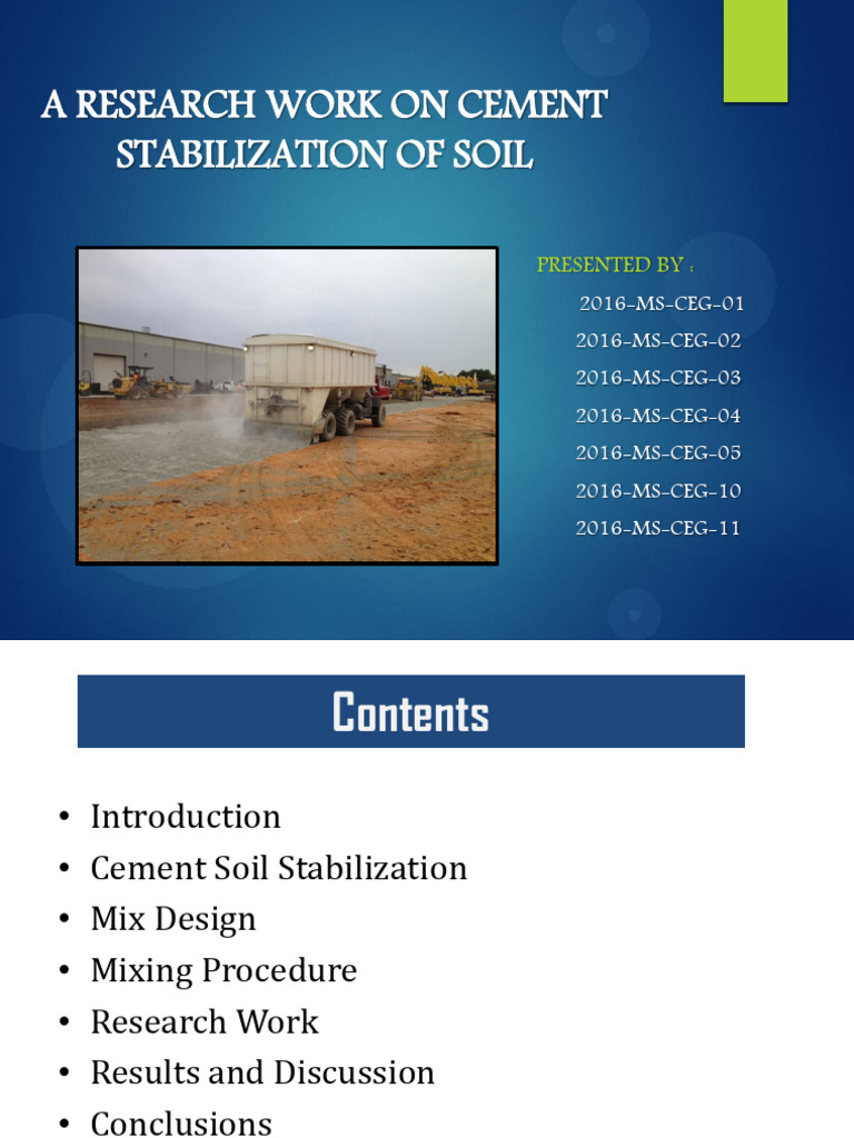 13.cement Stabilization Revised | PDF | Civil Engineering | Materials