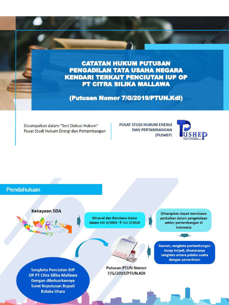 Catatan Putusan PTUN Kendari Ttg Penciutan IUP OP PT CSM 8 Juli 2022 | PDF