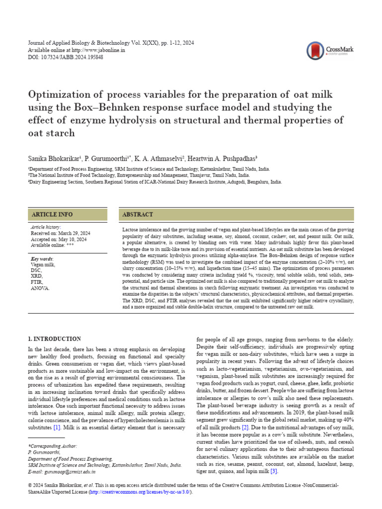 Published Manuscript-Optimization of Process Variables For The ...