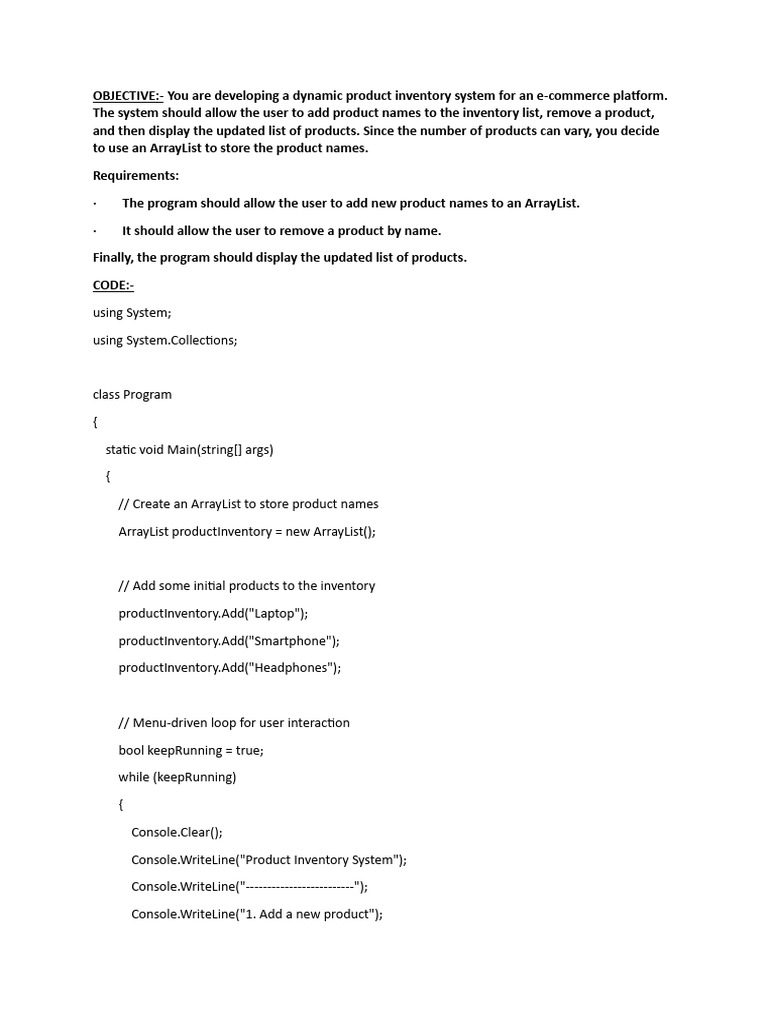 Add Item and Remove Item in Inventory | PDF | Software | Computer ...