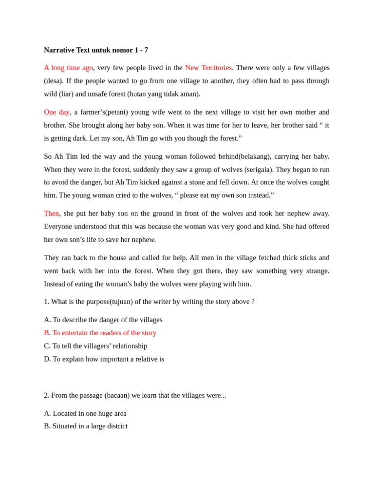Latihan Soal Narrative, Adjectives Order | PDF | Pharmacist | Pharmacy