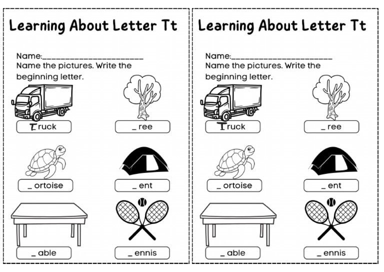 Letter TT Worksheets | PDF
