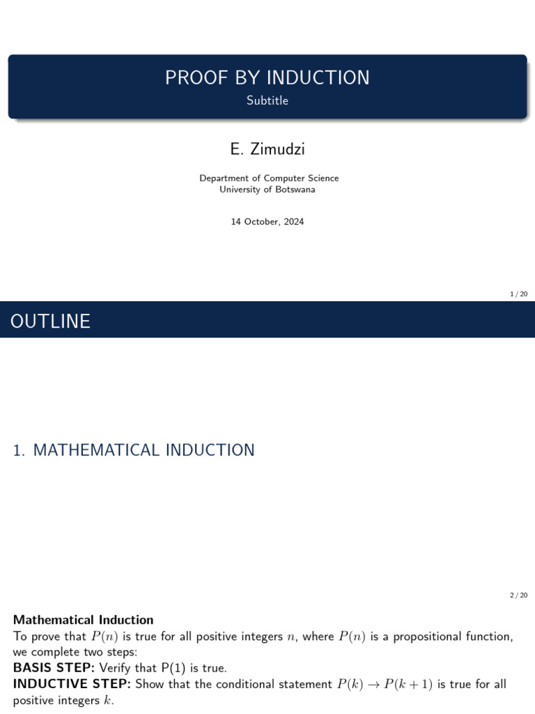 MathematicalInduction 241106 073450 | PDF | Mathematical Proof | Logic