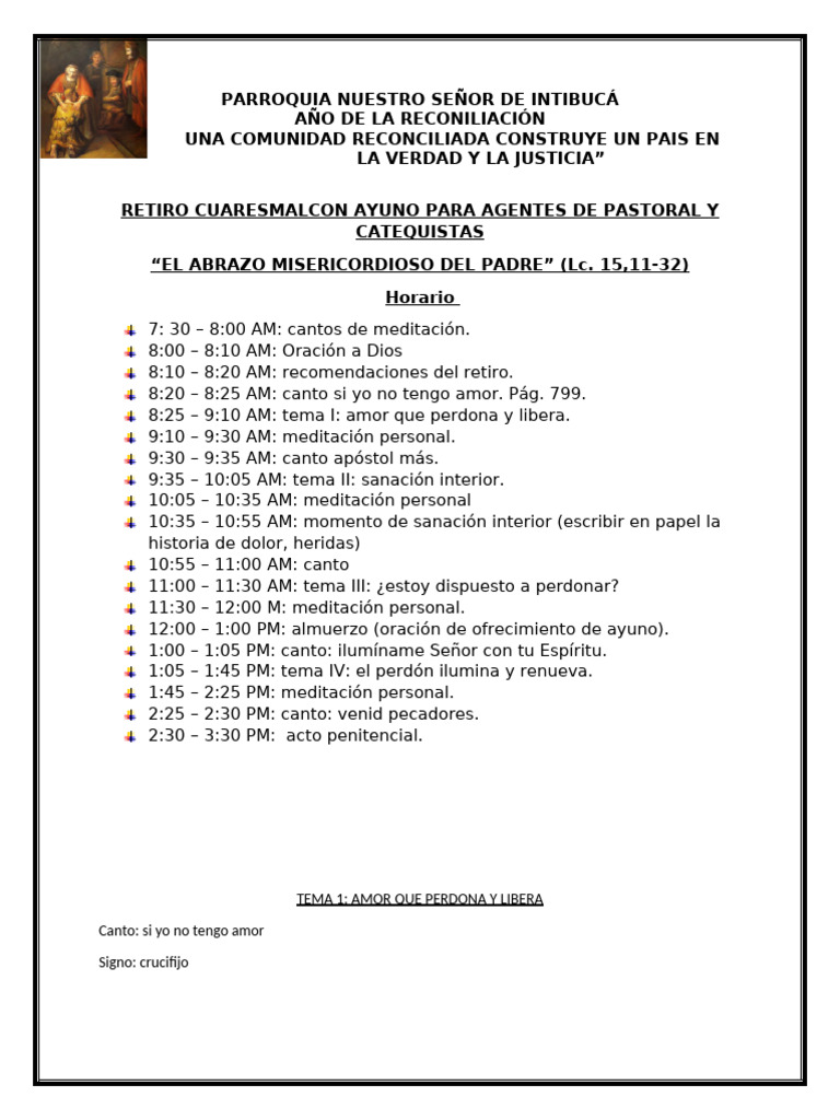 Retiro Cuaresmal: Sanación y Perdón | PDF | Perdón | Pecado