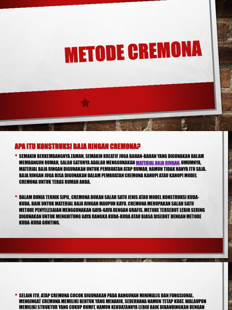 Metode Cremona untuk Konstruksi | PDF