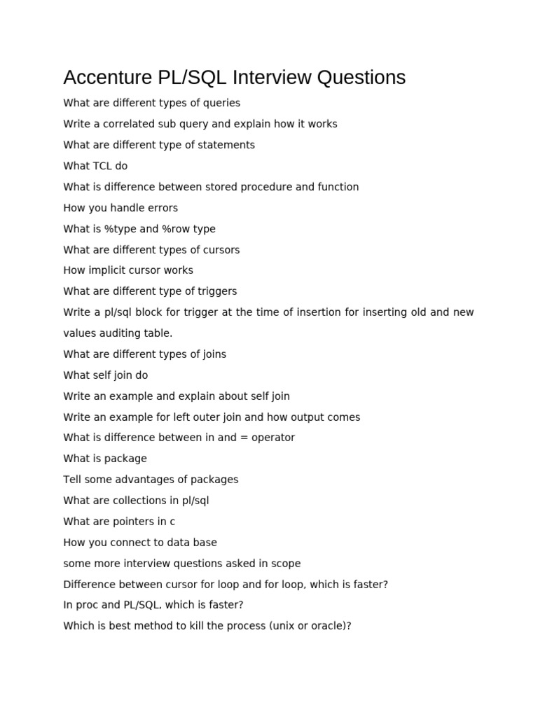 Interview PLSQL All Comp | PDF | Pl/Sql | Database Index