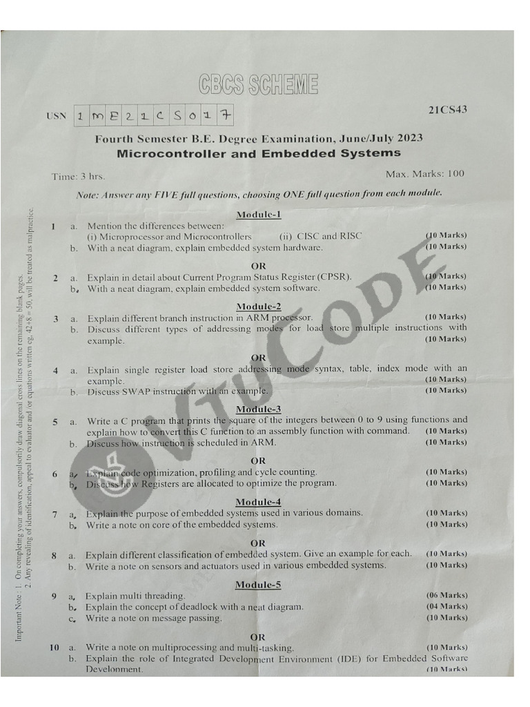 @vtucode - Com Previous Year Paper 2021 Scheme MES PDF | PDF