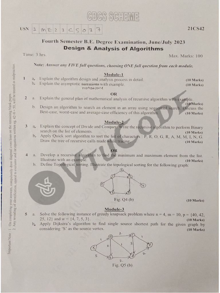 @vtucode - Com 2021 Scheme Paper DAA PDF | PDF
