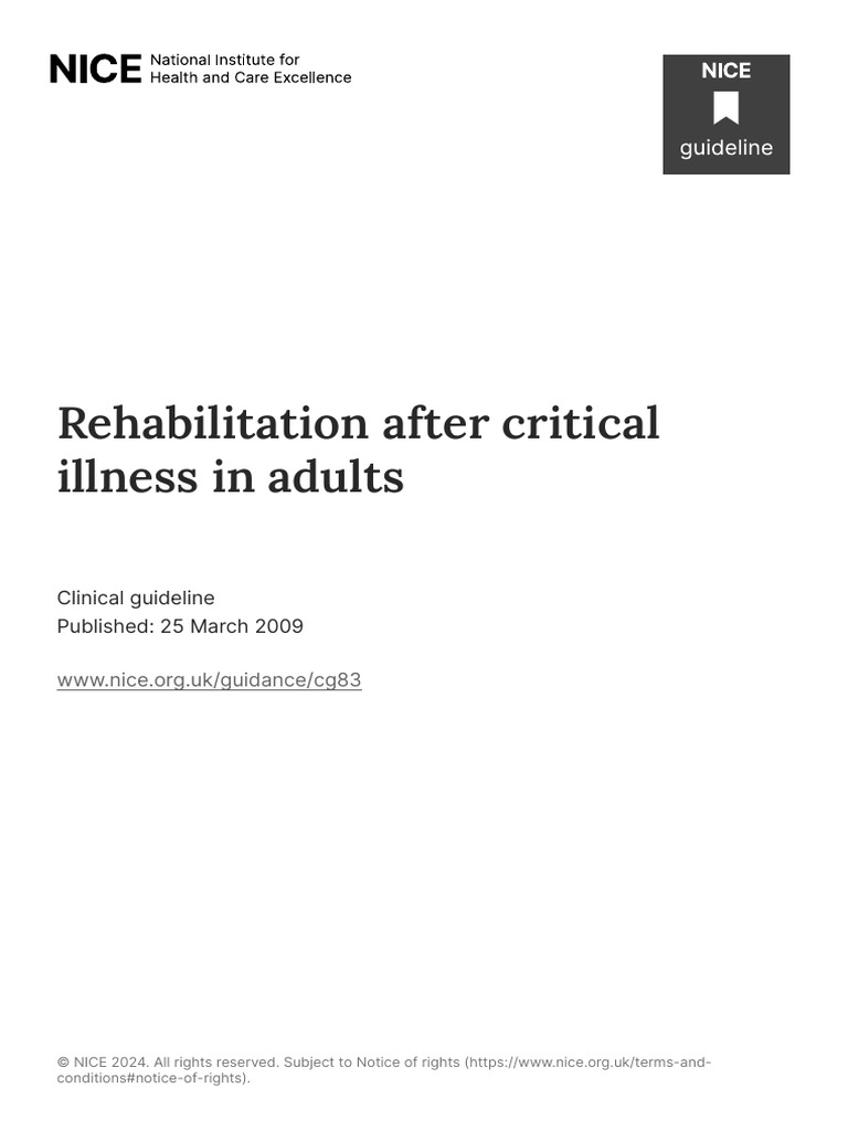Rehabilitation Guidelines for Critical Illness | PDF | Physical Therapy ...