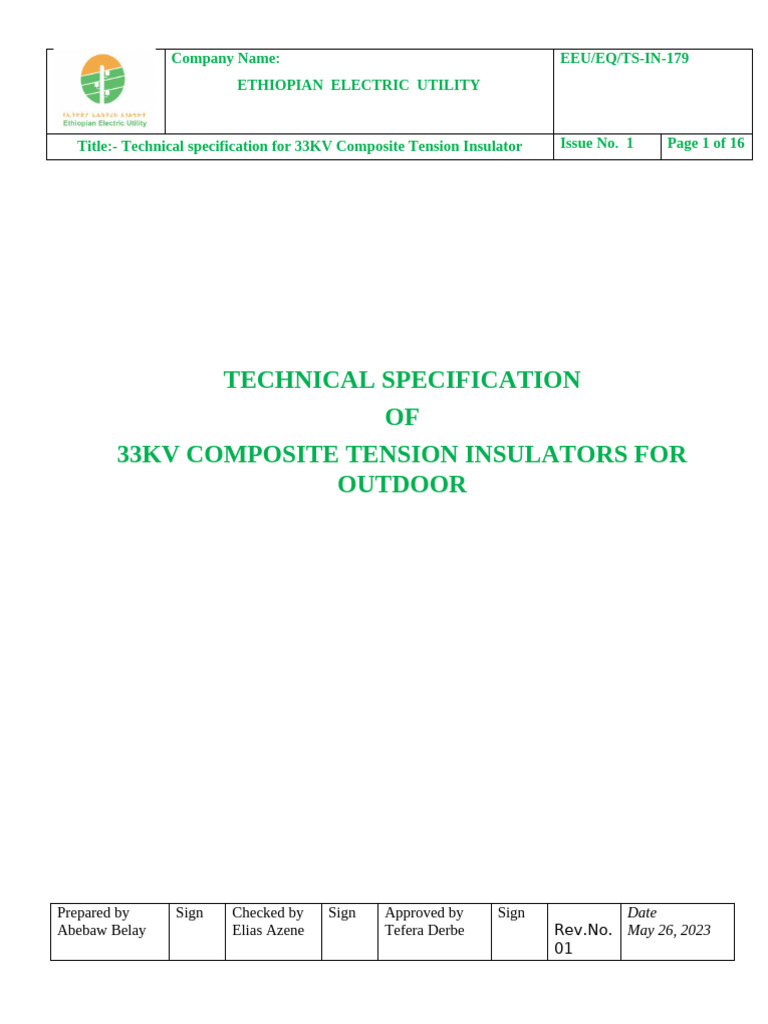 33KV Composite Tension Insulators - Commented | PDF | Insulator (Electricity) | Fibre Reinforced ...