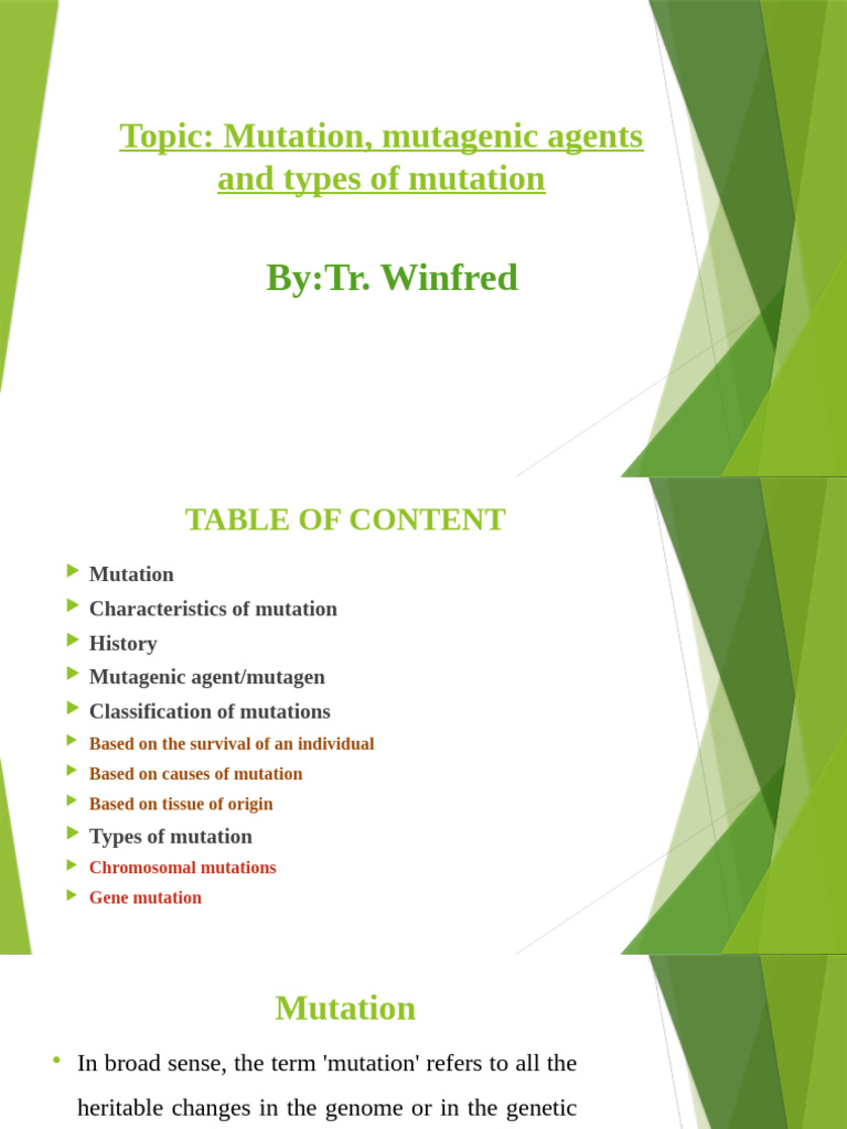 mutationppt [Autosaved] | PDF | Mutation | Point Mutation