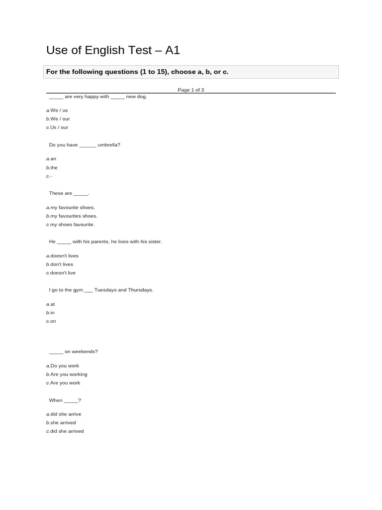 Use of English Test 2 | PDF