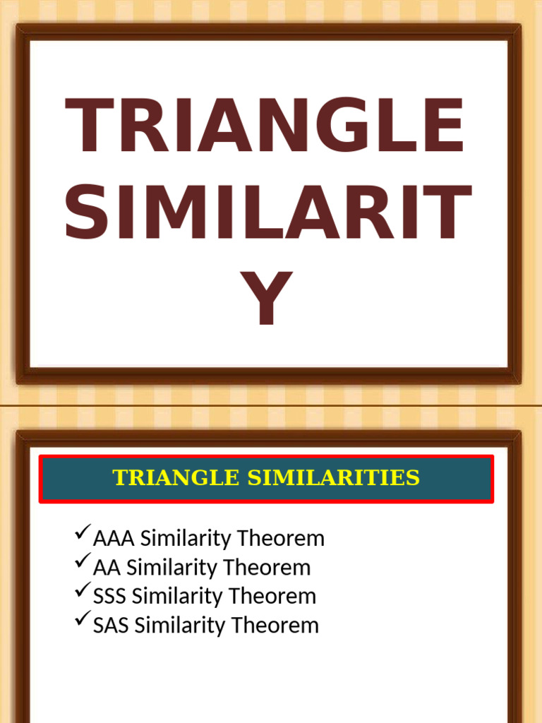 Triangle Similarity Theorems Explained | PDF