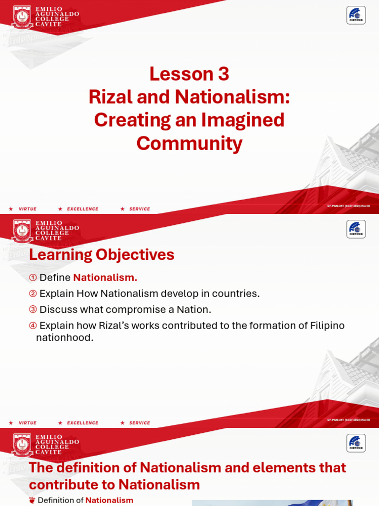 Lesson 3 Jose Rizal and Nationalism | PDF | Nationalism | Philippines