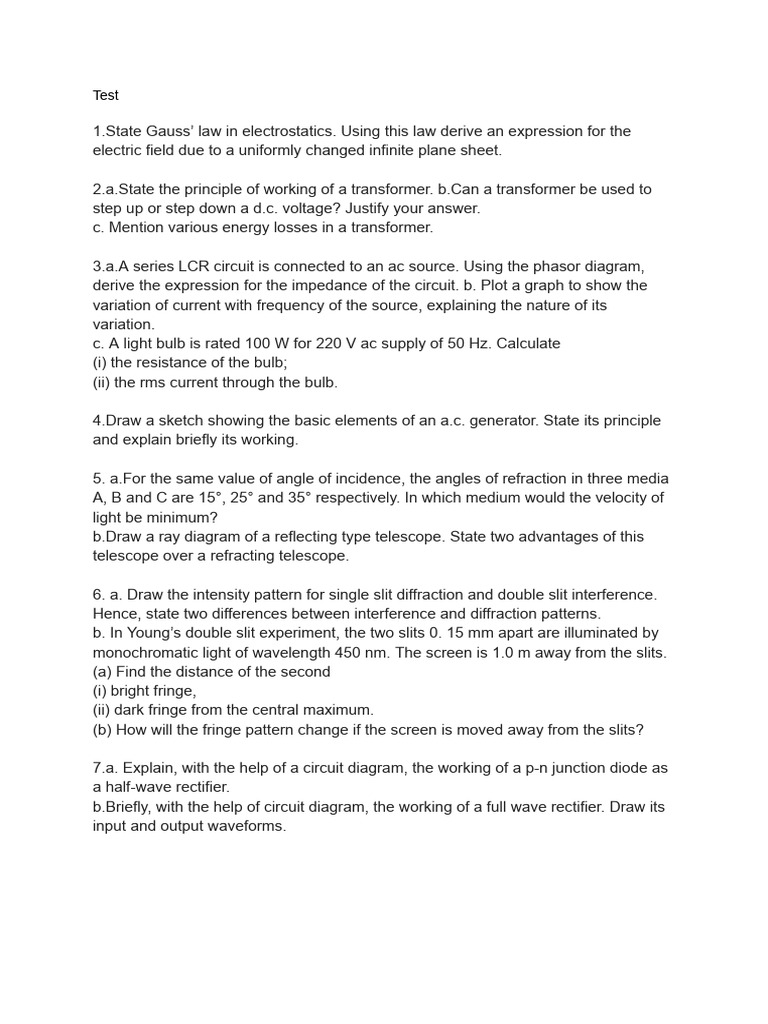 Remedial Class Test | PDF