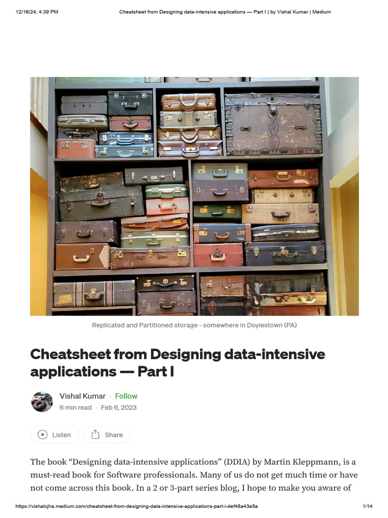 Cheatsheet from Designing data-intensive applications | PDF | Replication (Computing) | Databases