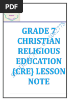 Cre Grade 8 Jss Comprehensive Notes | PDF