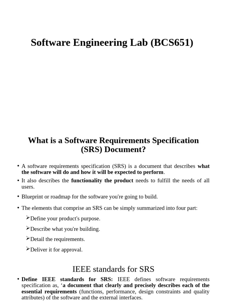 Software Engineering Lab (BCS651) | PDF