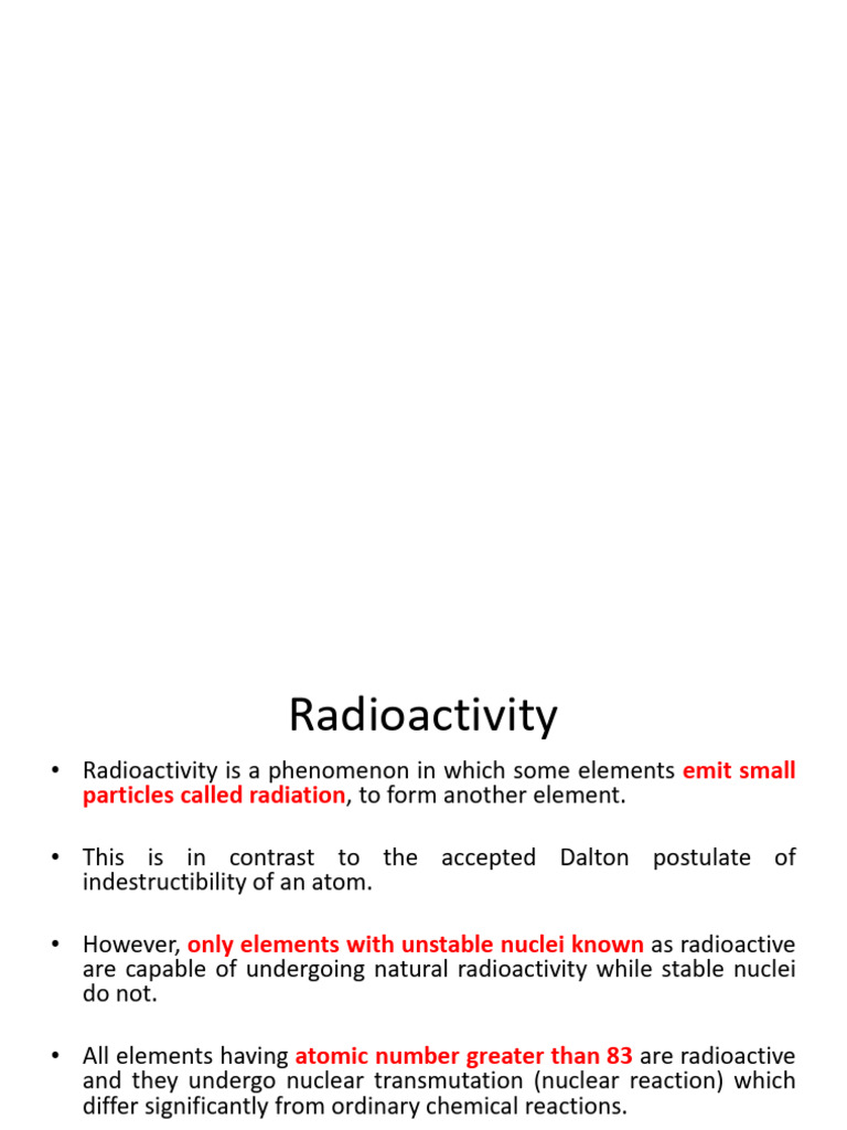 Radioactivity and nuclear chemistry(0) | PDF | Radioactive Decay | Neutron
