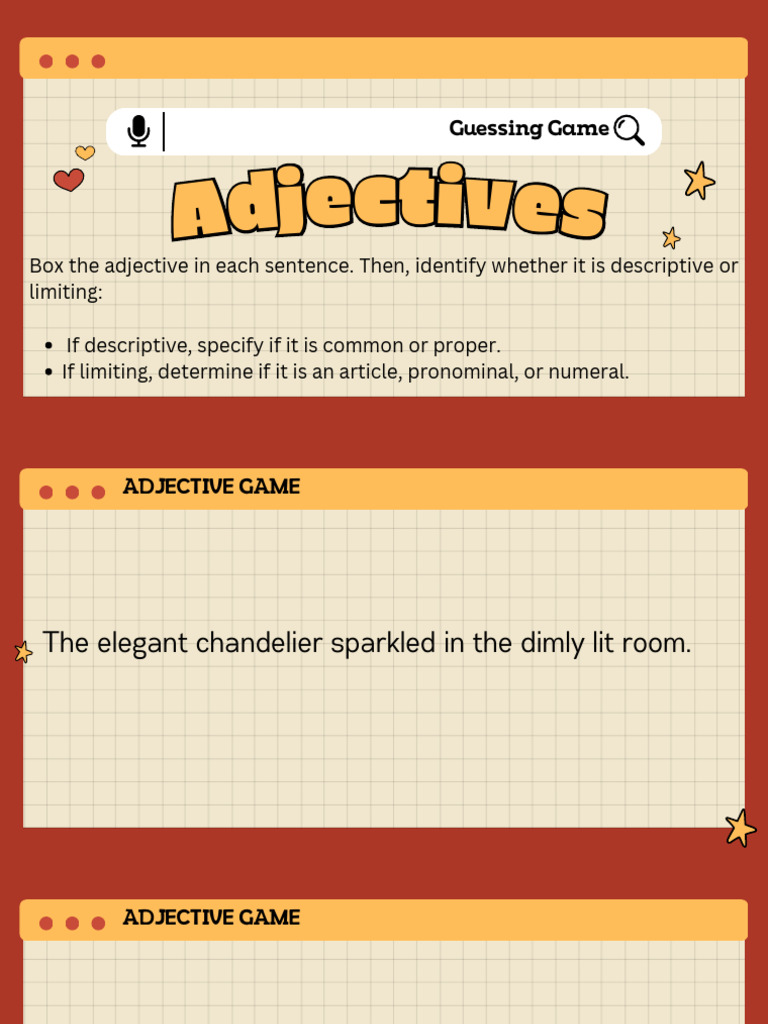Superlative Adjectives Game Presentation in Red Yellow Illustrative ...