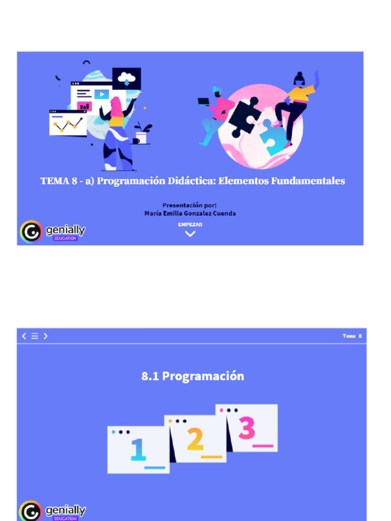 CONTENIDOS TEORICOS TEMA 8 - PARA EXAMEN A) Programacion Didactica. Elementos Fundamentales | PDF
