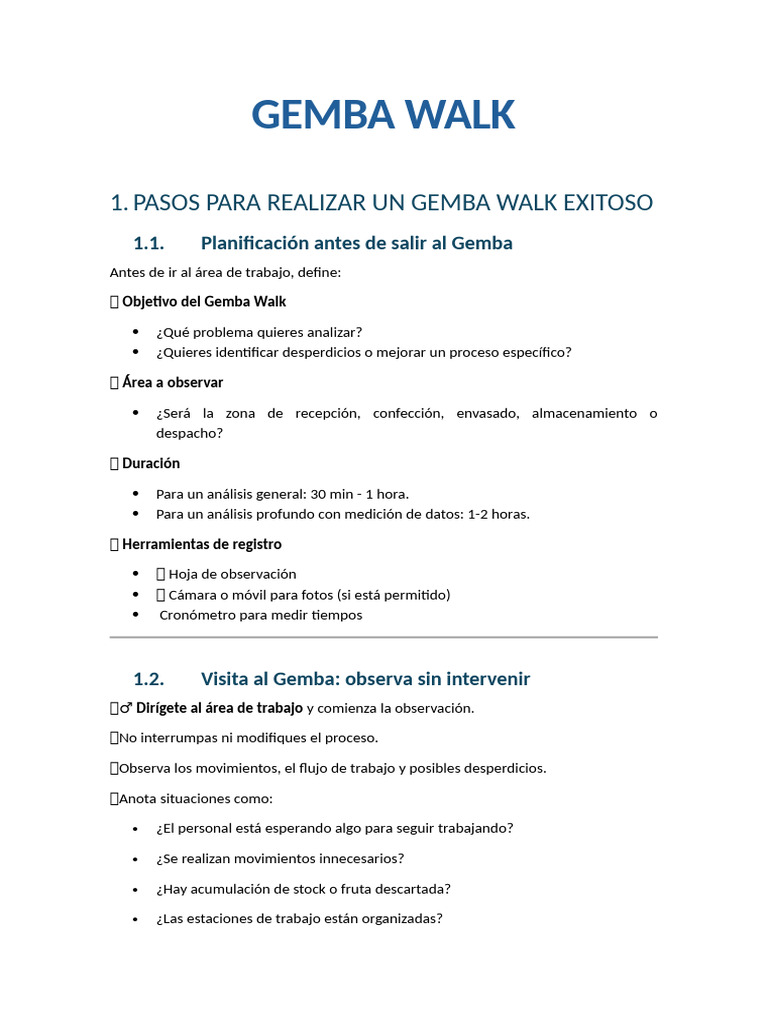 Explicación Gemba Walk | PDF