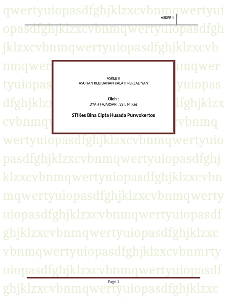 Hand Out Kala II - STIKes BCH - 2023 | PDF