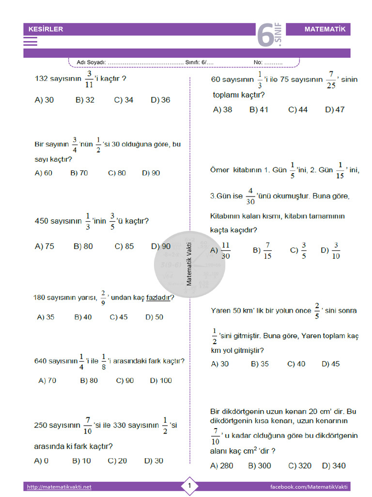 14-kesir-problemleri (1) | PDF