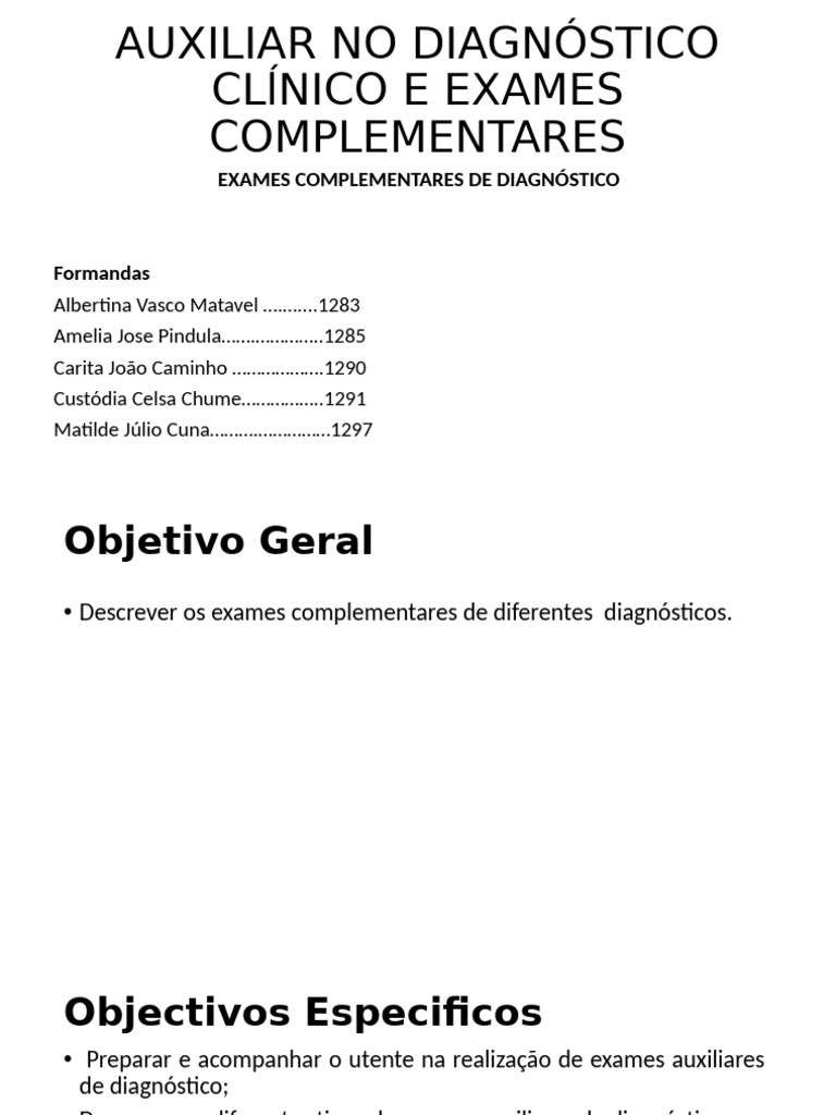 Exames Complementares de Diagnóstico Médico | PDF | Tuberculose | Remédio