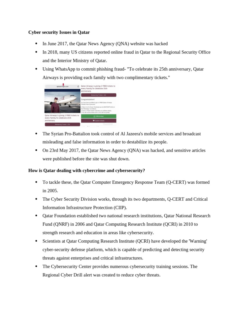 Qatar's Cybersecurity Challenges | PDF