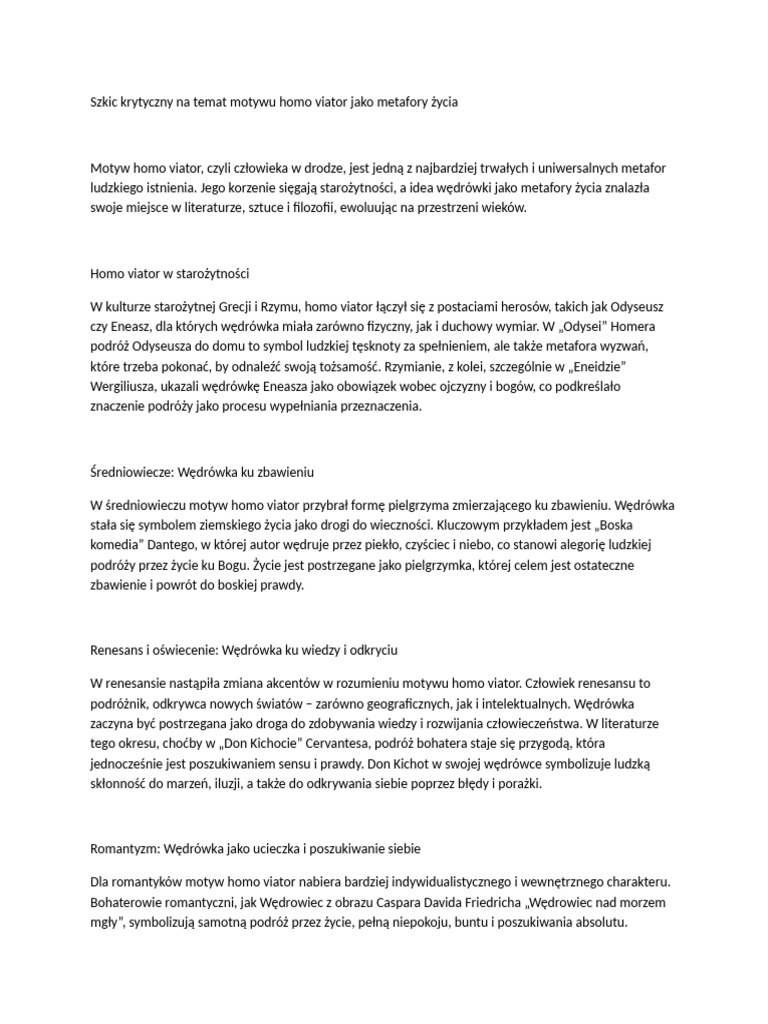 Szkic Krytyczny | PDF