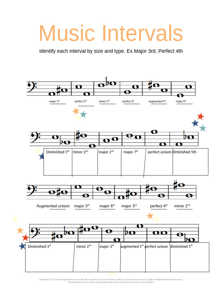 Music Intervals Worksheet | PDF