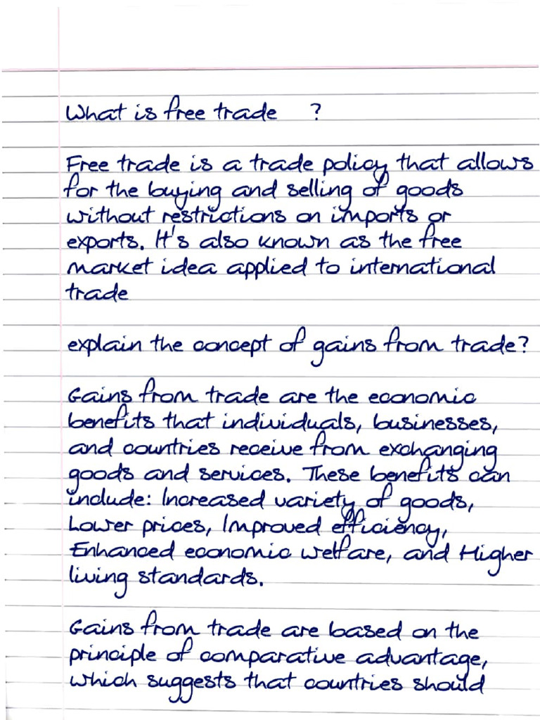 Understanding Free Trade Benefits | PDF