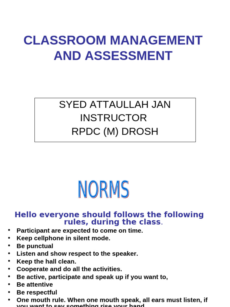 Classroom Management and Assessment Guide | PDF | Classroom Management ...