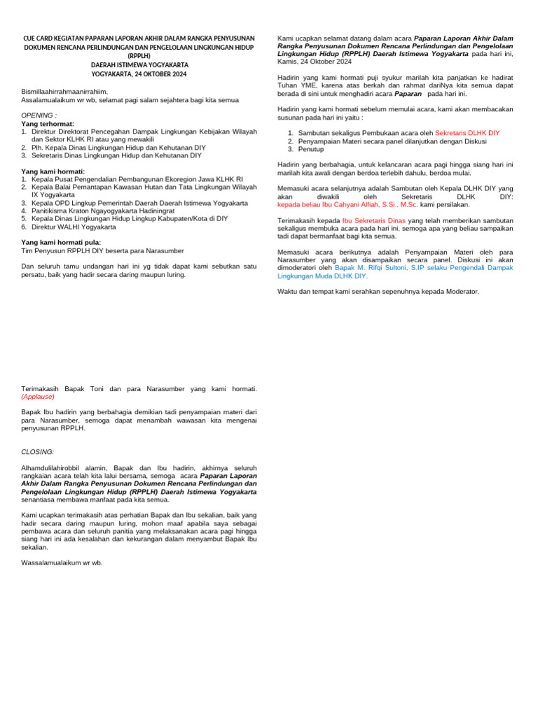 DRAFT MC Paparan Akhir RPPLH - 24 Oktober 2024 | PDF