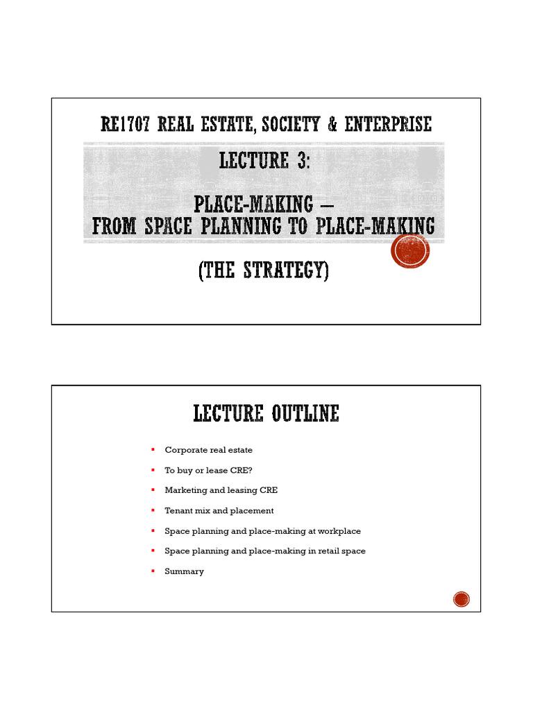 RE1707 Lecture 3 Handout | PDF | Shopping Mall | Renting