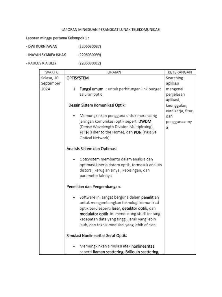 Instalasi dan Analisis OptiSystem | PDF