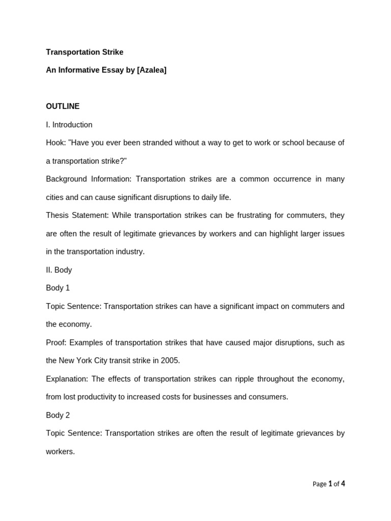 Transportation Strike (Azalea) | PDF | Strike Action | Transport