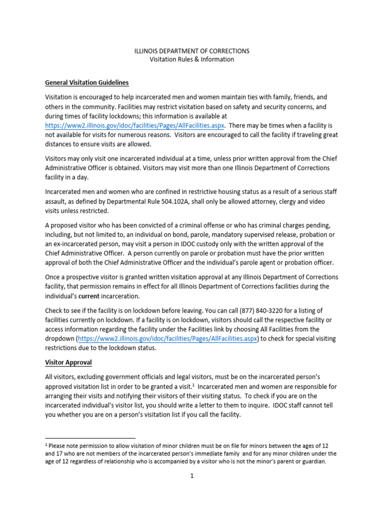 Visiting Rules | PDF | Identity Document | Americans With Disabilities Act Of 1990