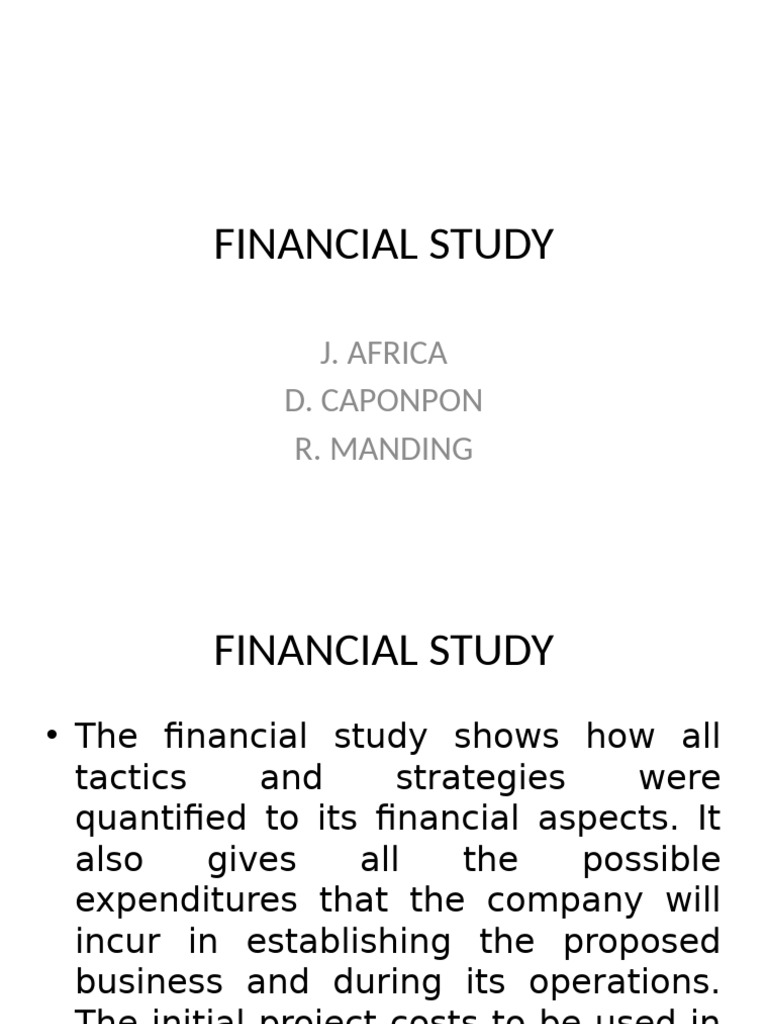 Financial Study | PDF | Equity (Finance) | Debt