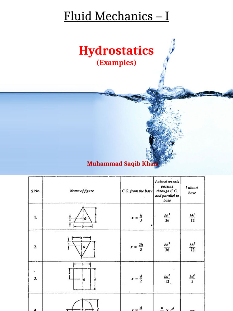 Lec-4(b) - Hydrostatics Examples | PDF | Pressure | Gases