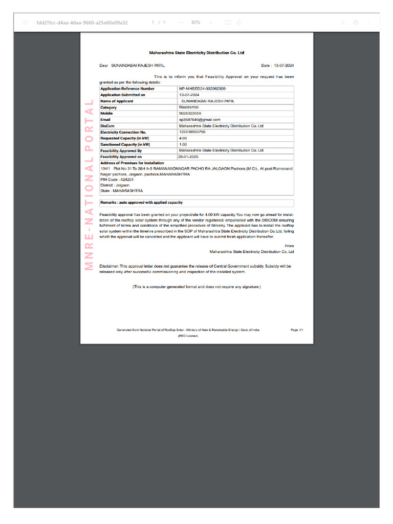 Sagar Patil Feasibility | PDF