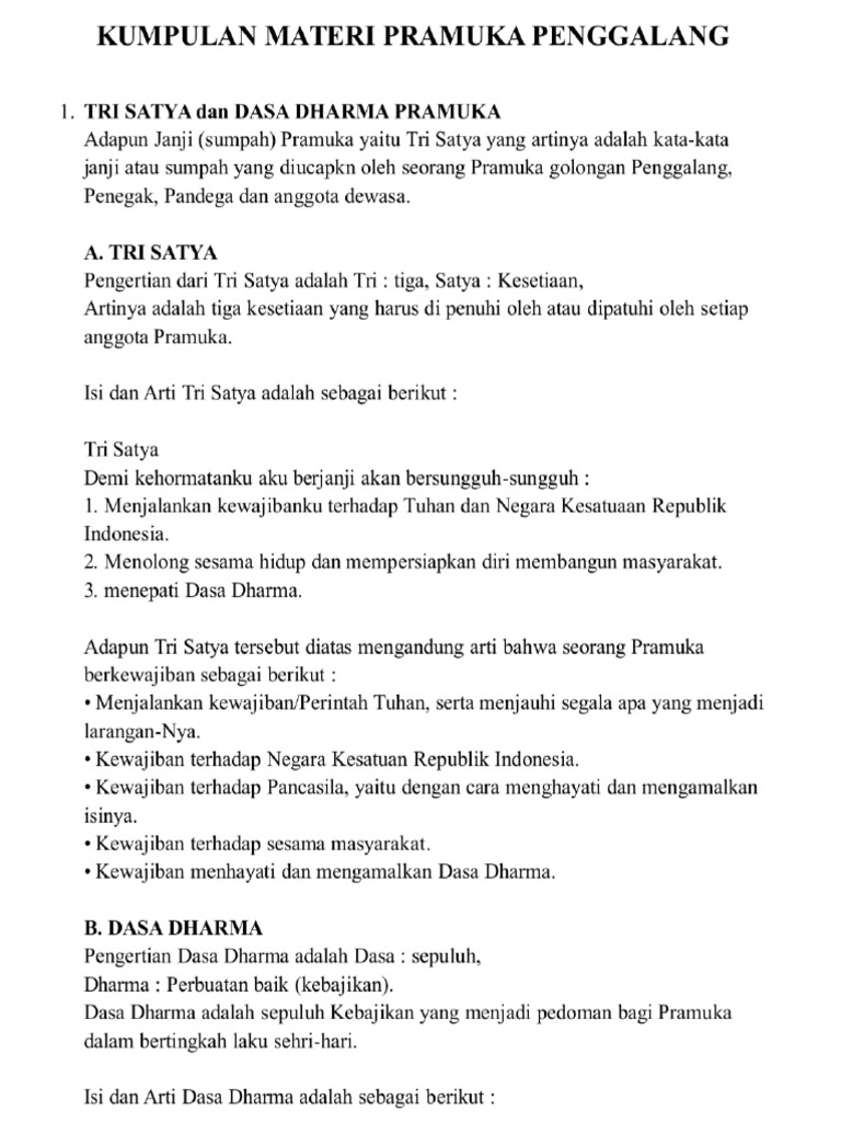 Tri Satya Dan Dasa Dharma | PDF