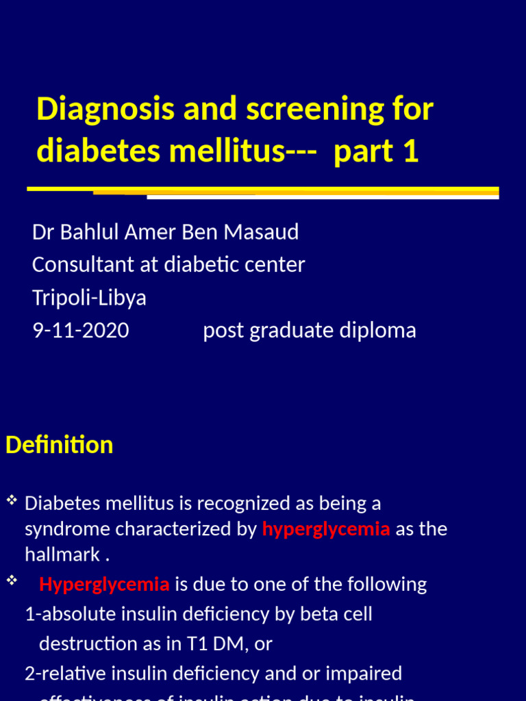 Diagnosis of Diabetes Mellitus Diploma Updated | PDF | Diabetes ...