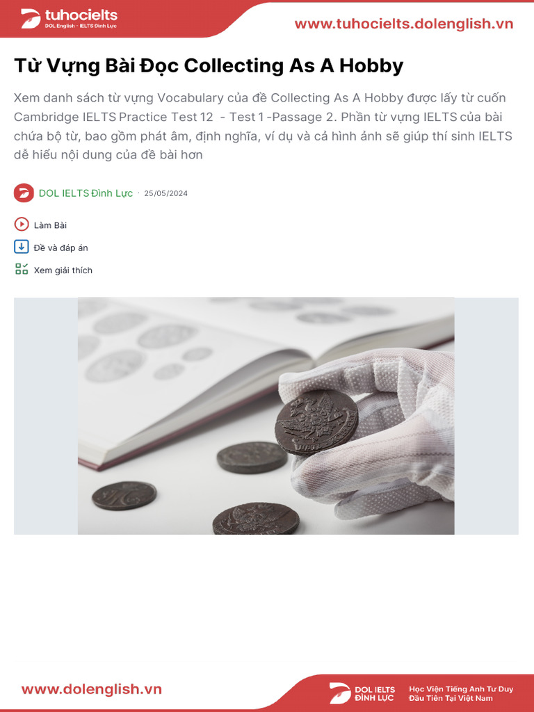 IELTS Vocabulary: Collecting Hobbies | PDF