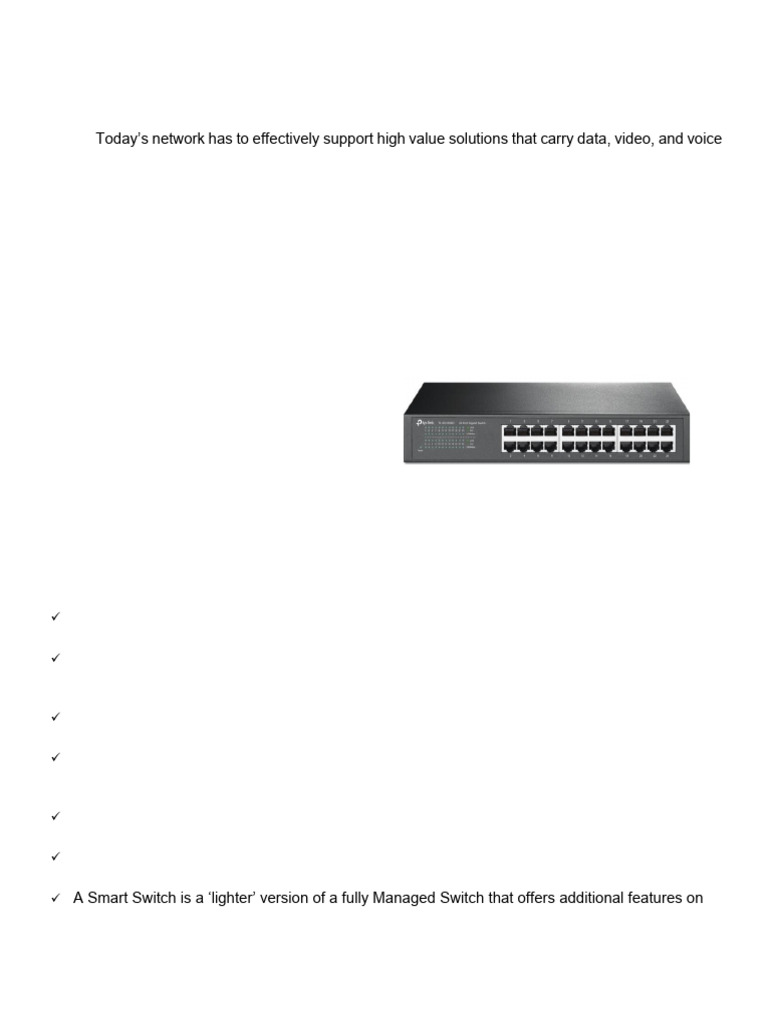 Configuration Procedure For Managed and Unmanaged Switches HANDOUTS ...