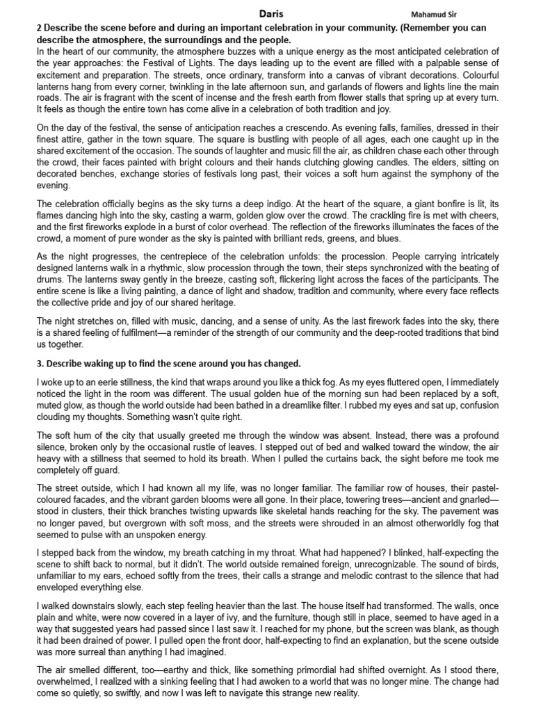 Sample Compositions Topic Wise | PDF