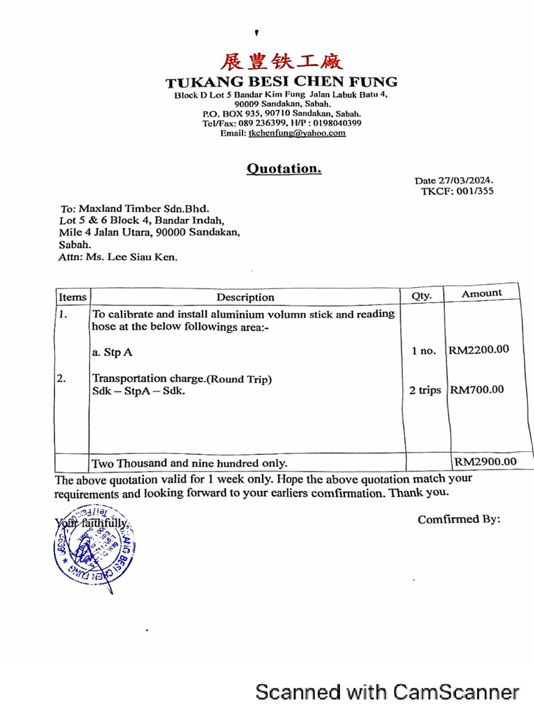 Quotation Calibrate | PDF