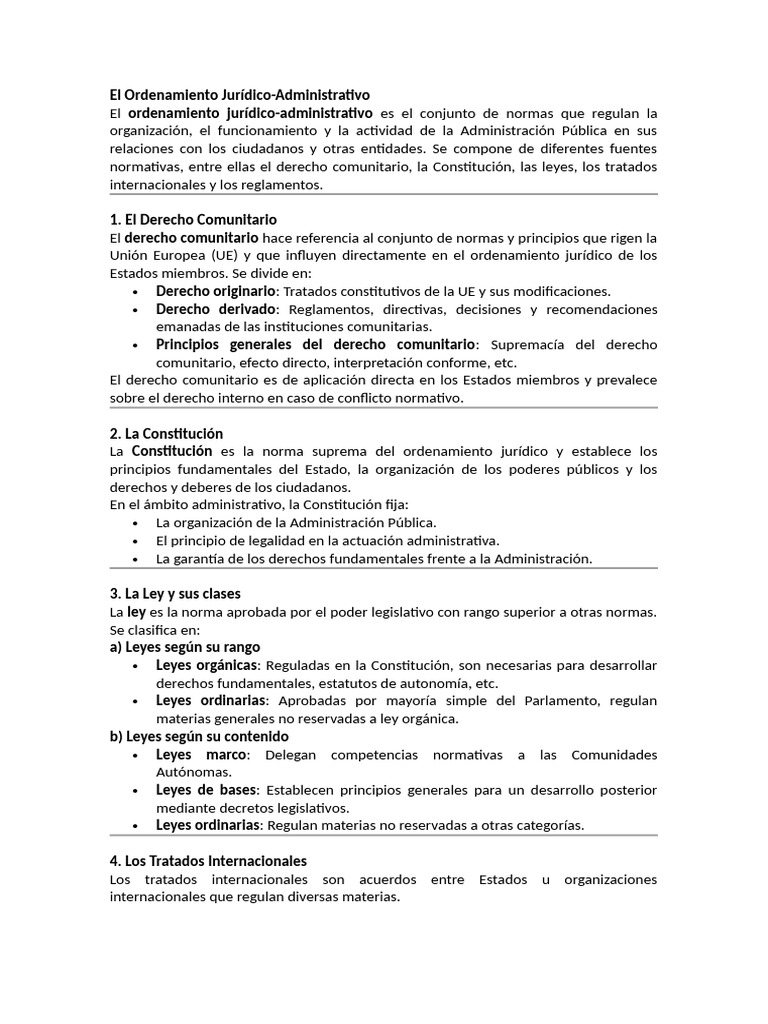 El Ordenamiento Jurídico-Administrativo | PDF | Regulación | Ley de la Unión Europea